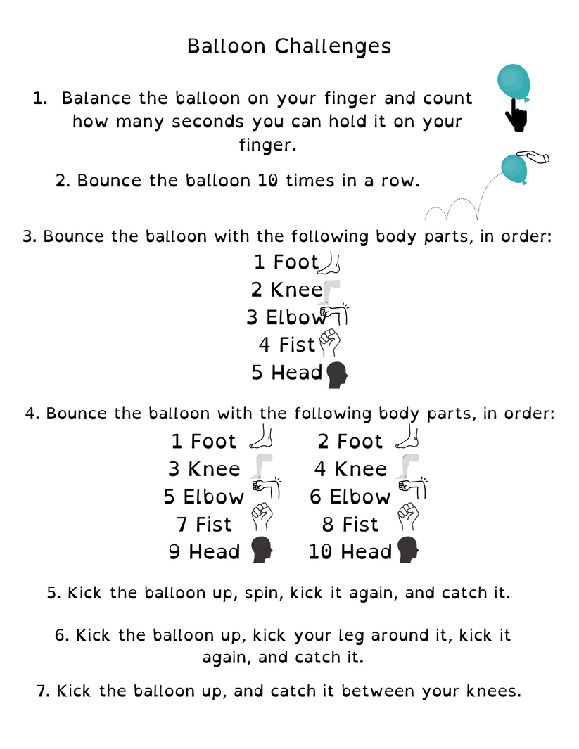 Proprioception Lesson & Balloon Challenges and Stereognosis Lesson ...